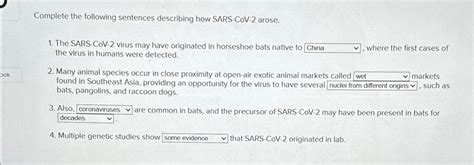Solved Complete The Following Sentences Describing How