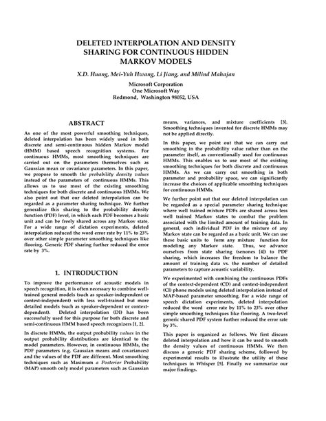 Pdf Deleted Interpolation And Density Sharing For Continuous