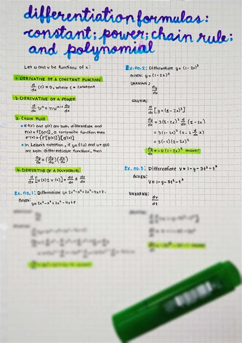 Solution Differentiation Formulas Constant Power Chain Rule Polynomial Calculus Discussion