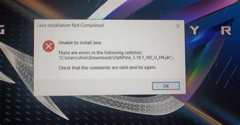Optifine Error Album On Imgur