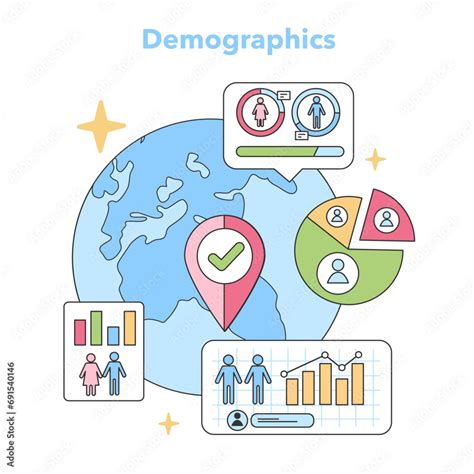 Demographics Analysis Concept Global Map Highlighting Specific Regions