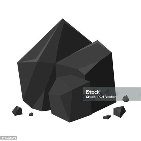 검은 돌 바위 또는 석탄 평면 벡터 그림입니다 흰색 배경에 분리된 철광석 덩어리 흑연 현무암 무연탄 탄소 또는 숯 더미 무연탄에 대한 스톡 벡터 아트 및 기타 이미지