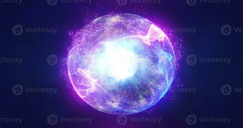 Abstract Energy Sphere With Glowing Bright Particles Energy Scientific Futuristic Hi Tech