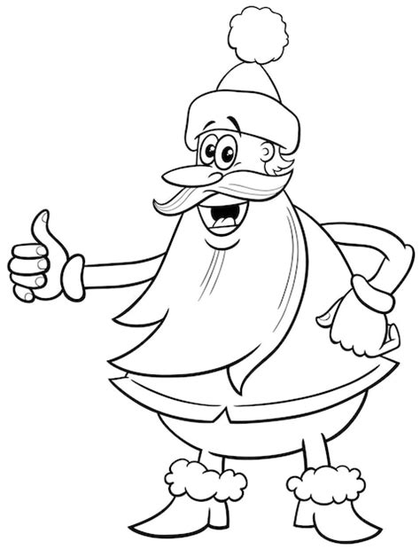 크리스마스에 산타클로스 색칠하기 프리미엄 벡터