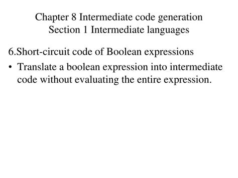 Ppt Chapter 8 Intermediate Code Generation Section 0 Overview