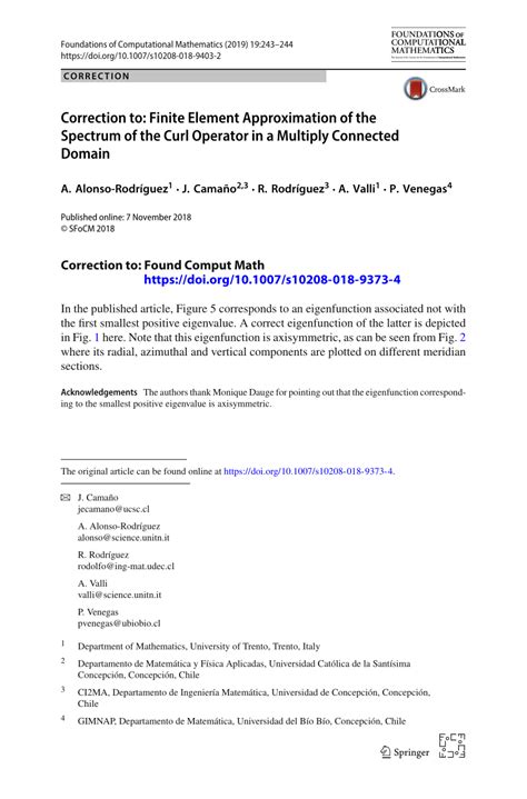 Pdf Correction To Finite Element Approximation Of The Spectrum Of