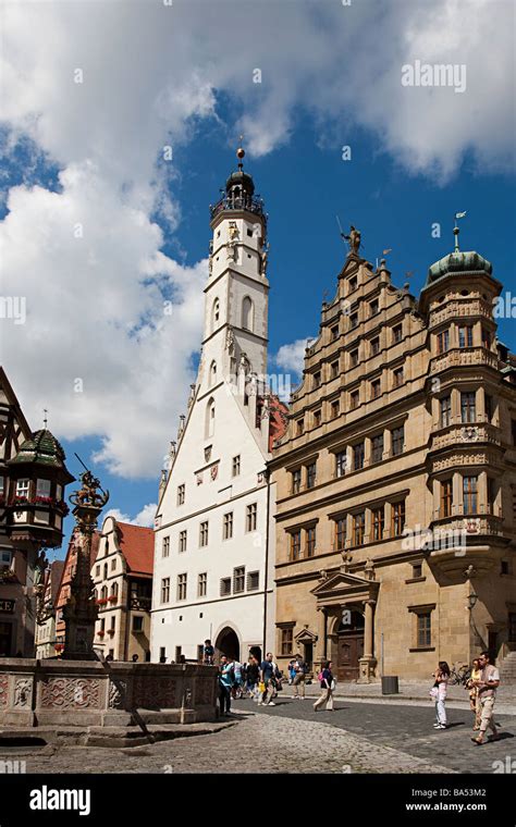 The White Rathausturm Tower And Town Hall To Right With St Georges