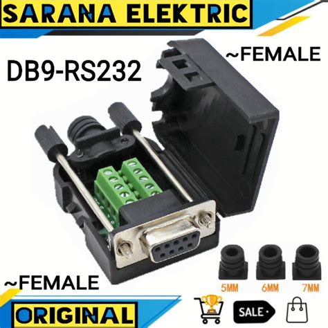 Jual Db9 Breakout Connector To Wiring Terminal Rs232 D Sub Male Female Serial Konektor Shopee