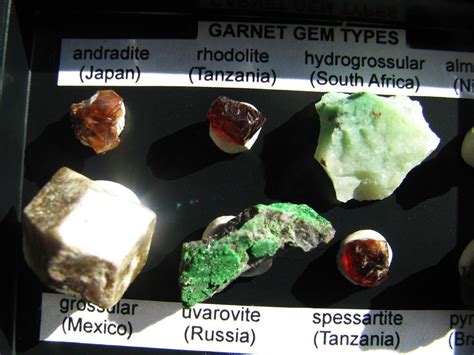 Garnet Gem Types Collection Hydrogrossular Rainbow Andradite