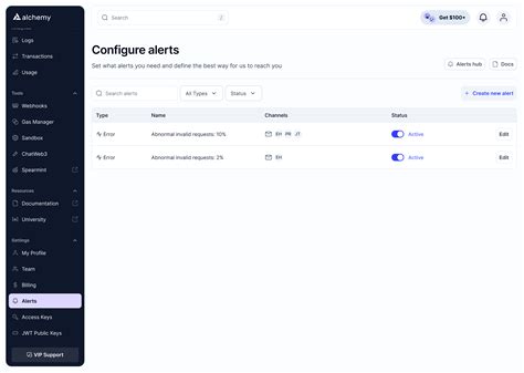 alchemy dashboard explore the web3 developer console