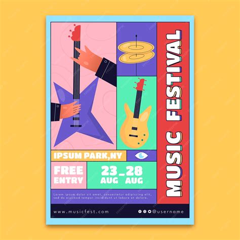 음악 축제 포스터 템플릿 프리미엄 벡터