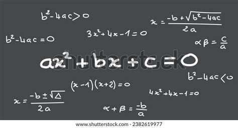 Quadratic Equation Formula Scientific Seamless Pattern Stock Vector
