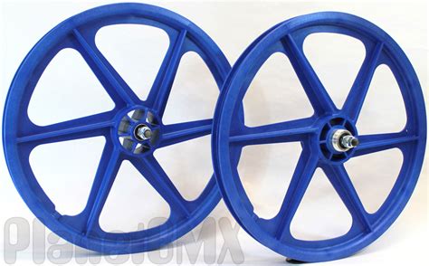 Skyway 20 Blue Six Spoke Tuff Wheel Set Freewheel Planet Bmx