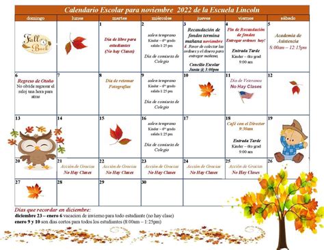 Lincoln Elementary November School Calendar Lincoln Elementary School