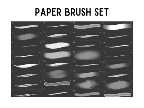 30 Paper Texture Procreate Brushset Procreate Paper Texture Brush Digital Download Instant