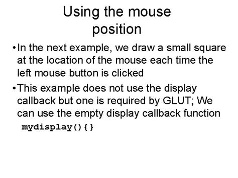 working with callbacks programming event driven input objectives