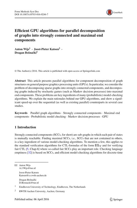 pdf efficient gpu algorithms for parallel decomposition of graphs