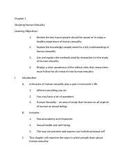 Exploring Human Sexuality Key Issues And Learning Objectives Course Hero