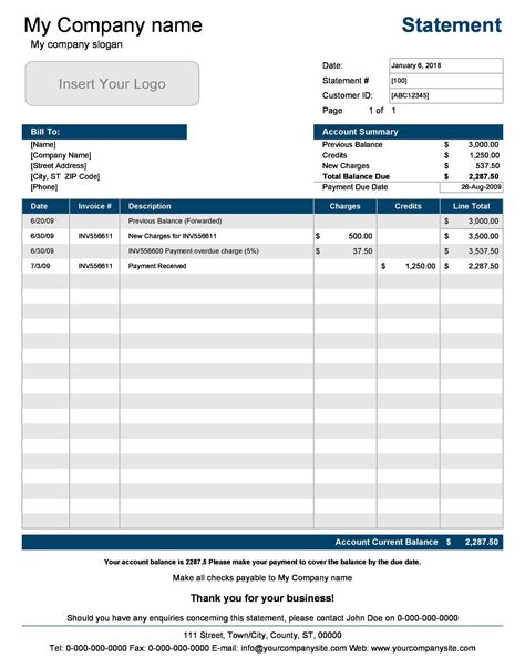 30 Account Statement Templates Free Templatearchive