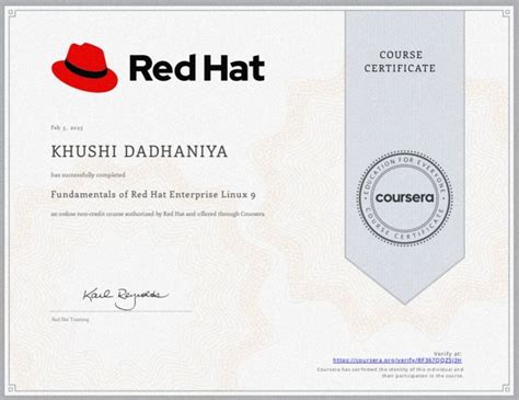 Linux Redhat Certification Sysadmin Learning Khushi Dadhaniya