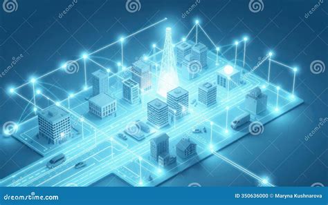 Connected Urban Grid Shows Smart City Infrastructure Iot Devices Monitor Energy Resources
