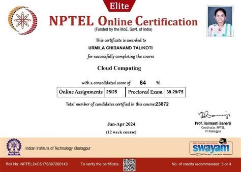 Completed Cloud Computing Course On Nptel Urmila Talikoti Posted On The Topic Linkedin