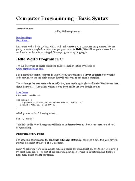Computer Programming Msw Pdf Computer Program Programming