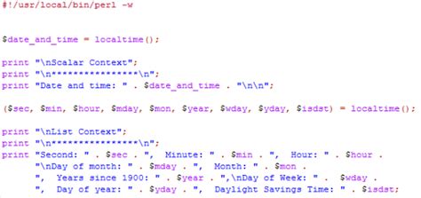 Scalar And List Contexts In Perl