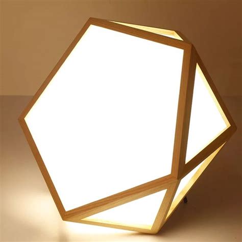 Ceiling Light Wood Pentagon With Side Diffuser Furniture And Home Living Lighting And Fans