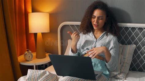 Young Girl Sharing Secrets With Best Friends Talking Online Stock