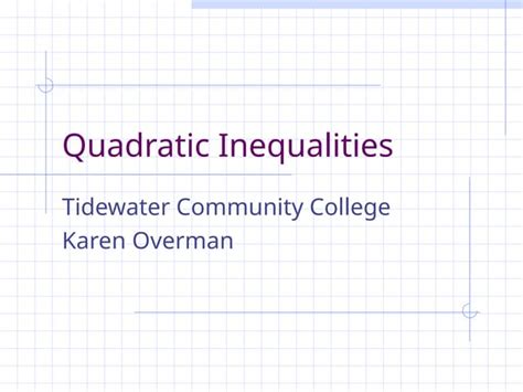 Quadraticinequalities Ppt