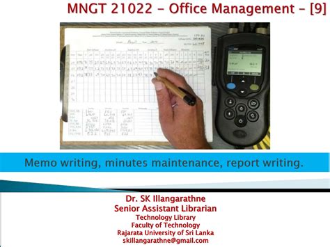 Mngt 21022office Management Lecture 9memowritingminutesmaintenancereportwriting