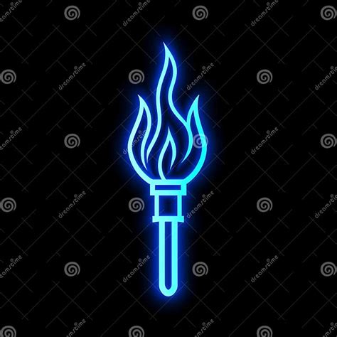 Neon Green Torch Icon Glowing Neon Torch Sign On A Black Background