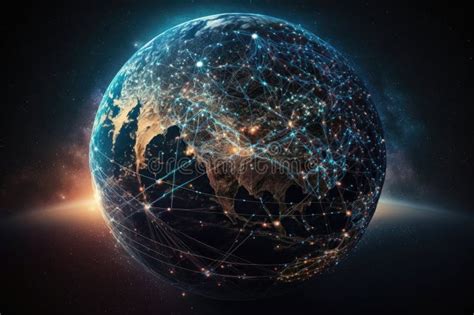 Global Communication Network Concept Illustration Ai Generative Stock
