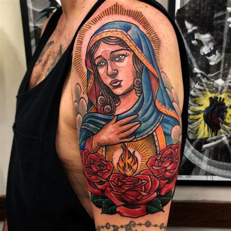 Virgin Mary Traditional Tattoo Sacred Symbol With Deep Cultural Meaning