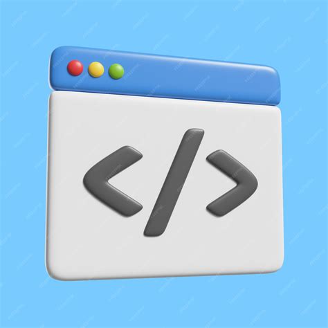 Premium Psd Coding Html Icon In 3d Rendering