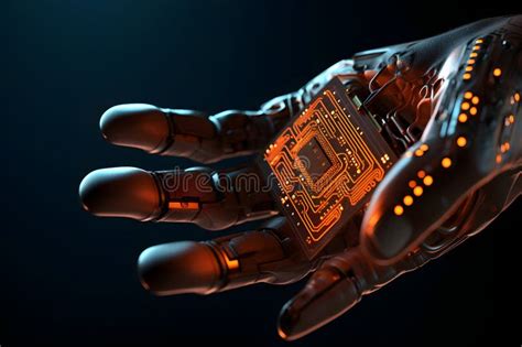 Hand With A Chip Generative Ai Stock Illustration Illustration Of Automation Innovation