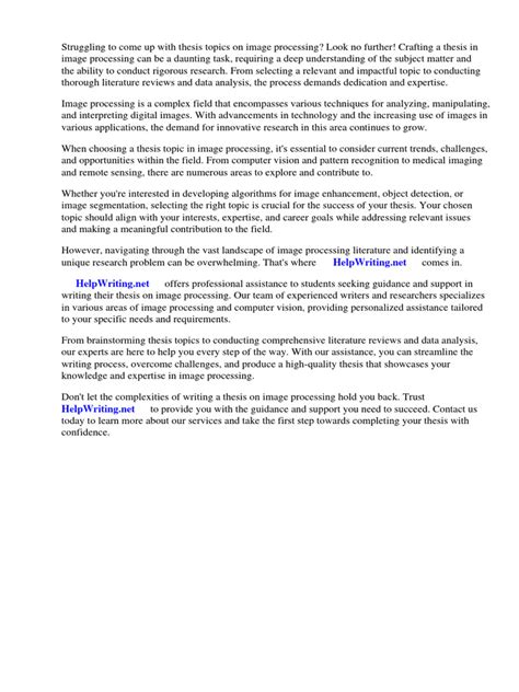 Thesis Topics On Image Processing Pdf Computer Vision Thesis