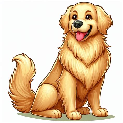 Ilustración De Dibujos Animados Del Perro Golden Retriever Vector Premium