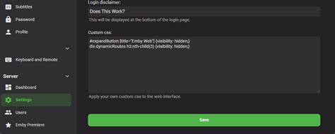 I Need Help With Css Web App Css Emby Community