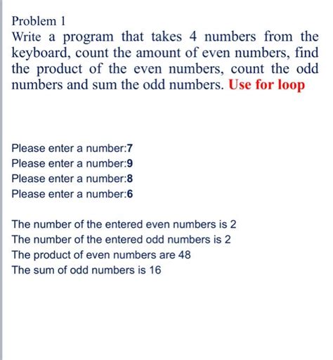 Solved Problem 1 Write A Program That Takes 4 Numbers From
