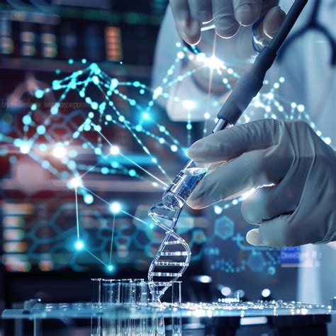 Genetic Research And Biotechnology Science Concept Premium Ai