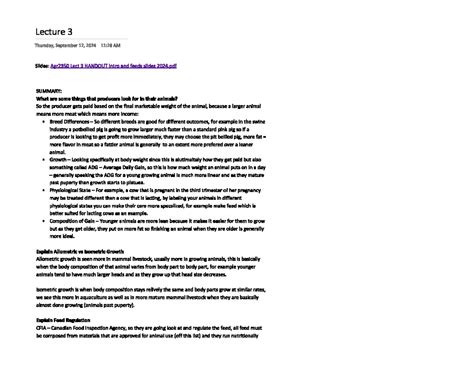 Agr 2350 Lec 3 Lecture 3 Summary Notes Lecture 3 Thursday
