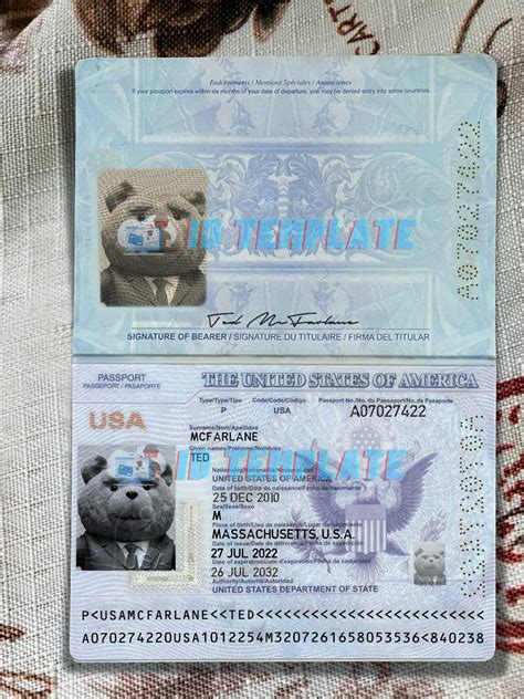 Usa Passport Psd Template New Current Version 2023