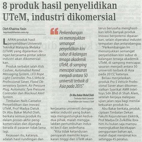 Utem In Newspapers 2009 August Berita Harian 18 08 09 Produk