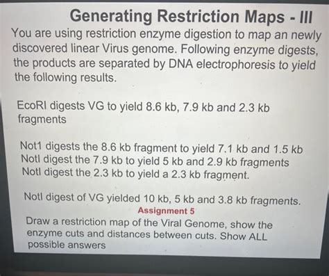 Solved Generating Restriction Maps Iii You Are Using