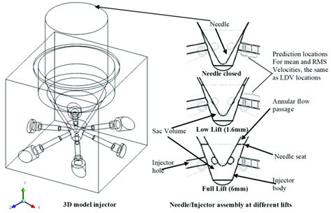 Representation Of The Simulated 3d Model Geometry Of The Injector And