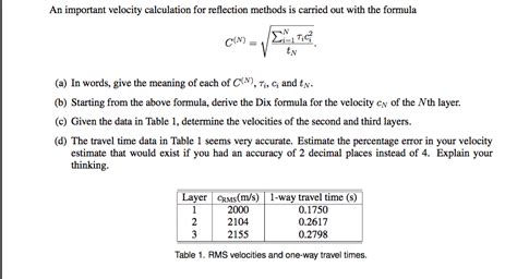 An Important Velocity Calculation For Reflection