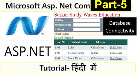 Part ASP NET Tutorial In Hindi Database Connectivity Detail View Grid View Data Source