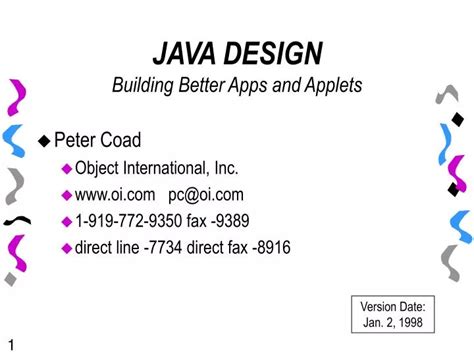 PPT JAVA DESIGN Building Better Apps And Applets PowerPoint Presentation ID